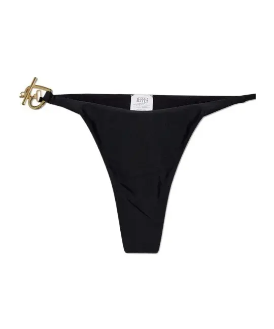 Moschino Logo Bikini Bottoms - Black