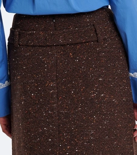 SHUSHU/TONG Belted Wool-blend Miniskirt