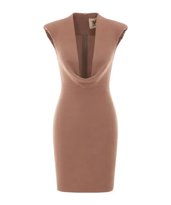 ANIYE BY Draped Deep V Sheath Dress