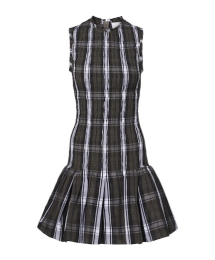 PATOU Checked Shirred Minidress