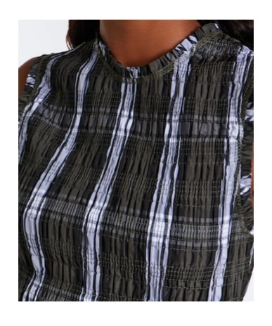 PATOU Checked Shirred Minidress