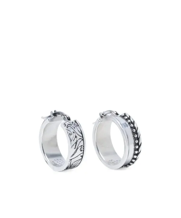 MAISON MARGIELA Engraved Hoop Earrings - No