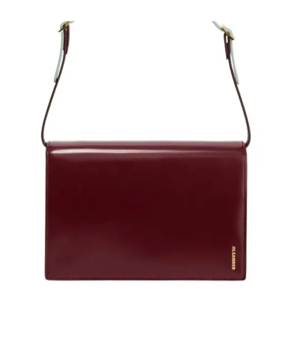 JIL SANDER File Small Leather Shoulder Bag - Cherry