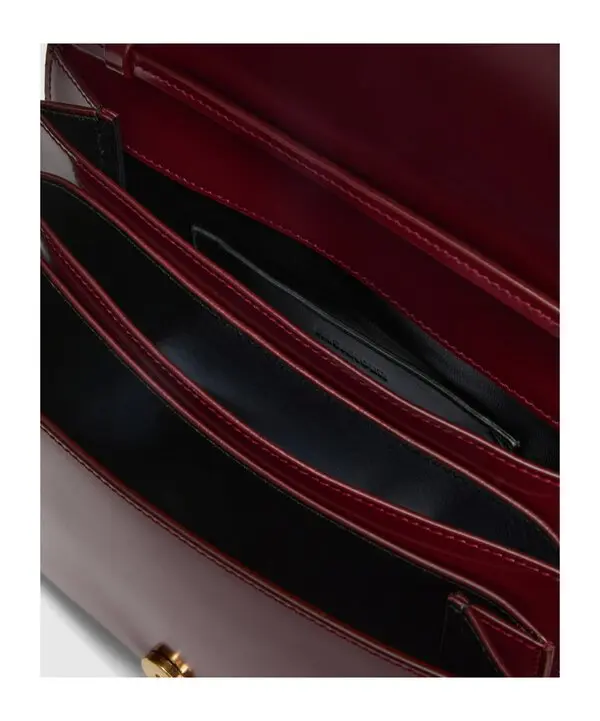 JIL SANDER File Small Leather Shoulder Bag - Cherry