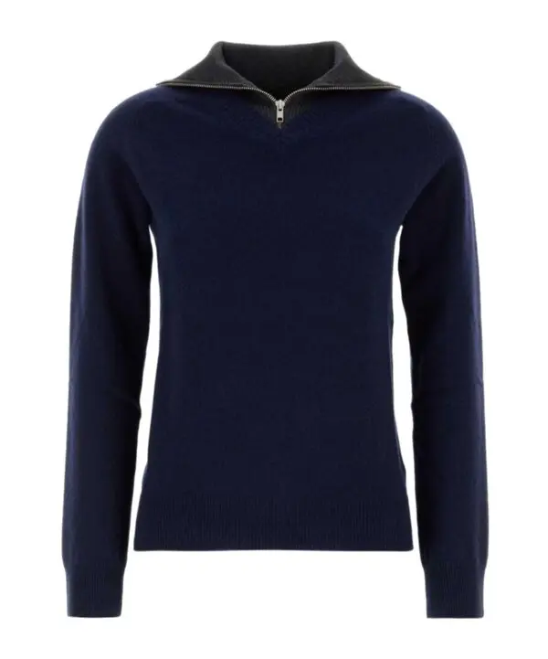 MAISON MARGIELA Zip Collar Knitted Sweater