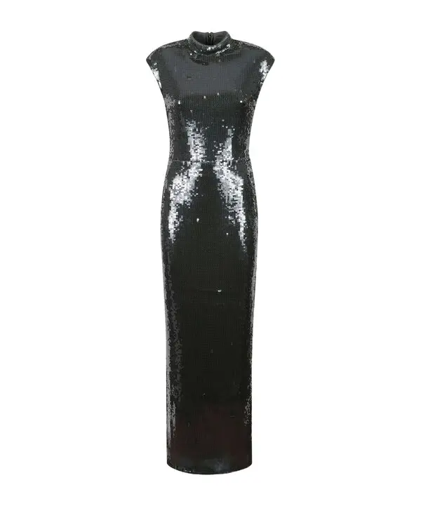 ROTATE BY BIRGER CHRISTENSEN Sequin-embellished Cap Sleeved Maxi Dress