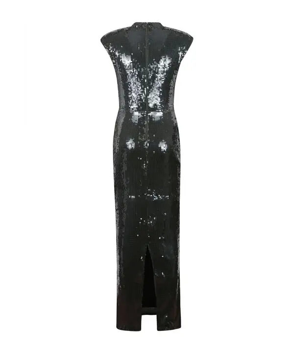 ROTATE BY BIRGER CHRISTENSEN Sequin-embellished Cap Sleeved Maxi Dress