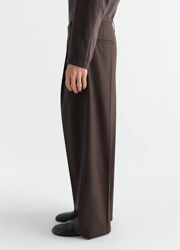 LEMAIRE Single-pleat Tailored Pants In Tropical Wool Blend