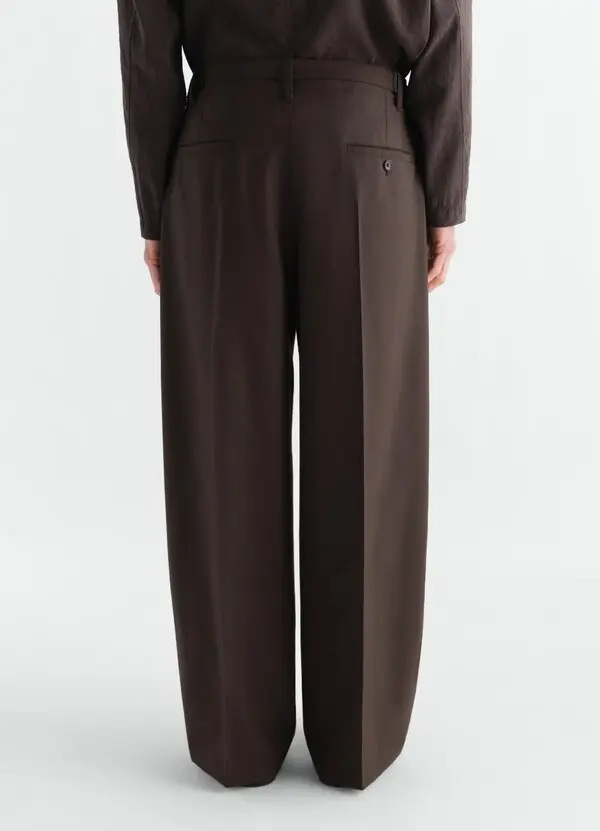 LEMAIRE Single-pleat Tailored Pants In Tropical Wool Blend