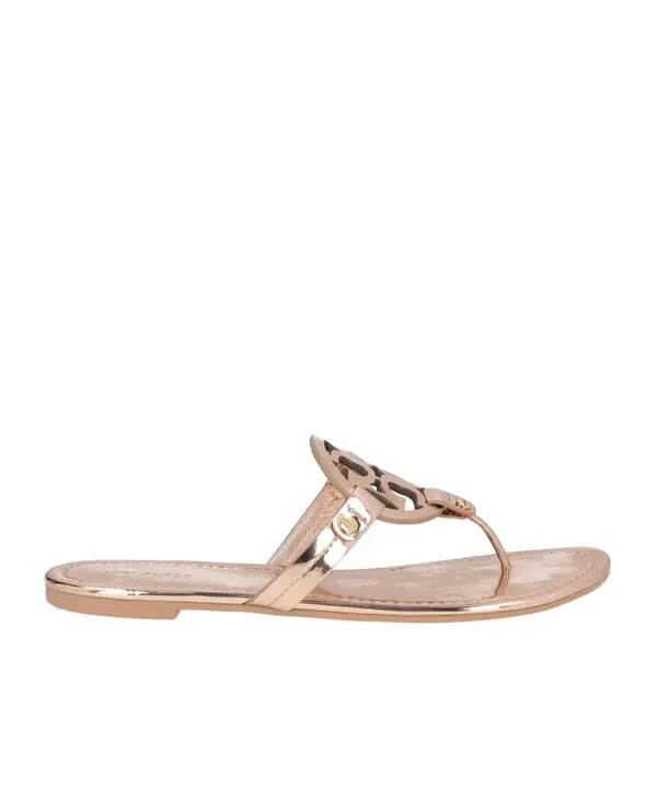 Tory Burch Metallic Leather Flip Flops - Gold