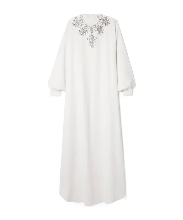Zuhair Murad Draped Crystal-embellished Cady Gown