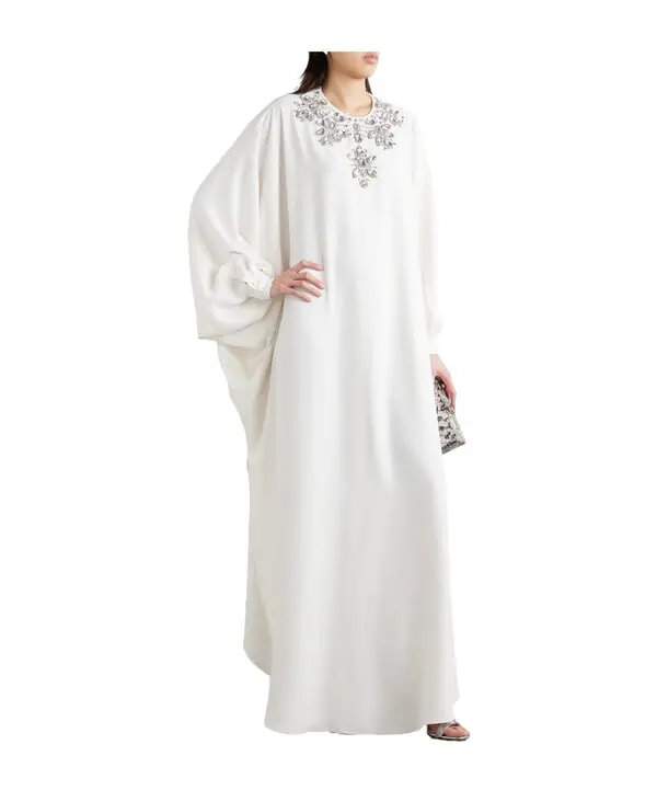 Zuhair Murad Draped Crystal-embellished Cady Gown