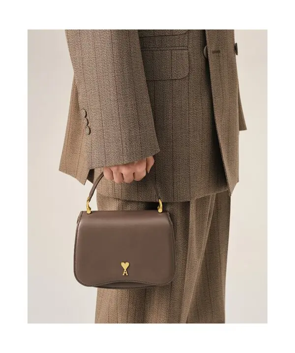 AMI Paris Logo Plaque Shoulder Bag
