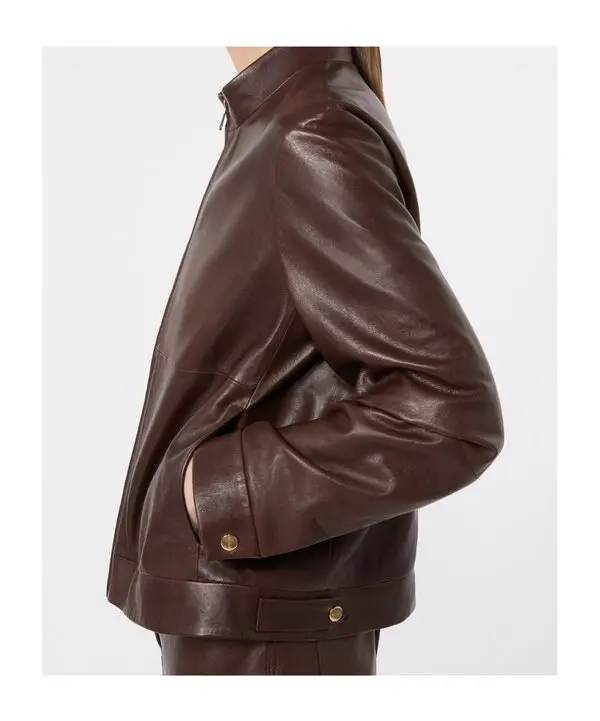 Max Mara Nappa Leather Biker Jacket