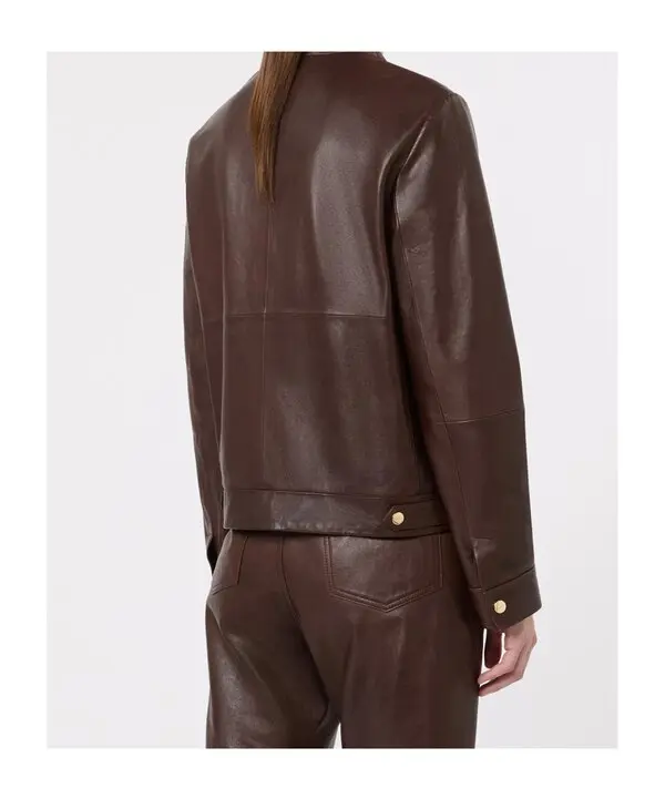 Max Mara Nappa Leather Biker Jacket