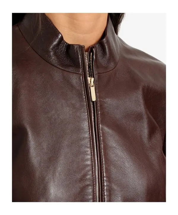 Max Mara Nappa Leather Biker Jacket