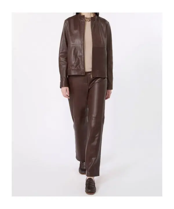 Max Mara Nappa Leather Biker Jacket