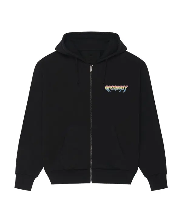 Givenchy Graphic Printed Zipped Hoodie - Black
