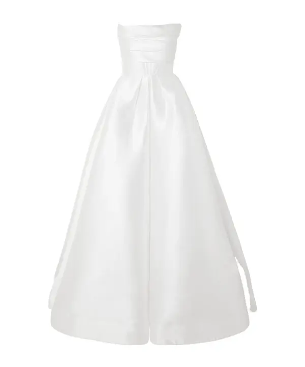 Alex Perry Strapless Draped Satin-faille Gown