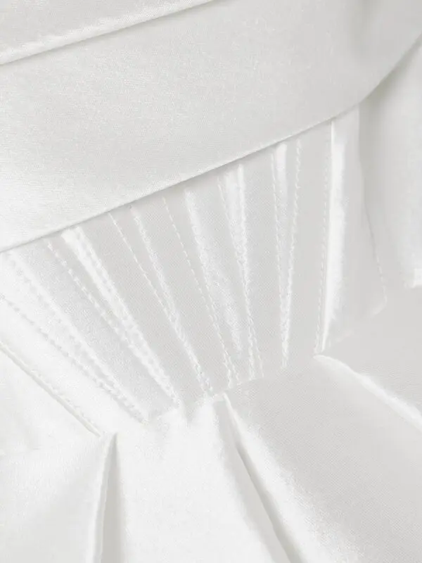 Alex Perry Strapless Draped Satin-faille Gown