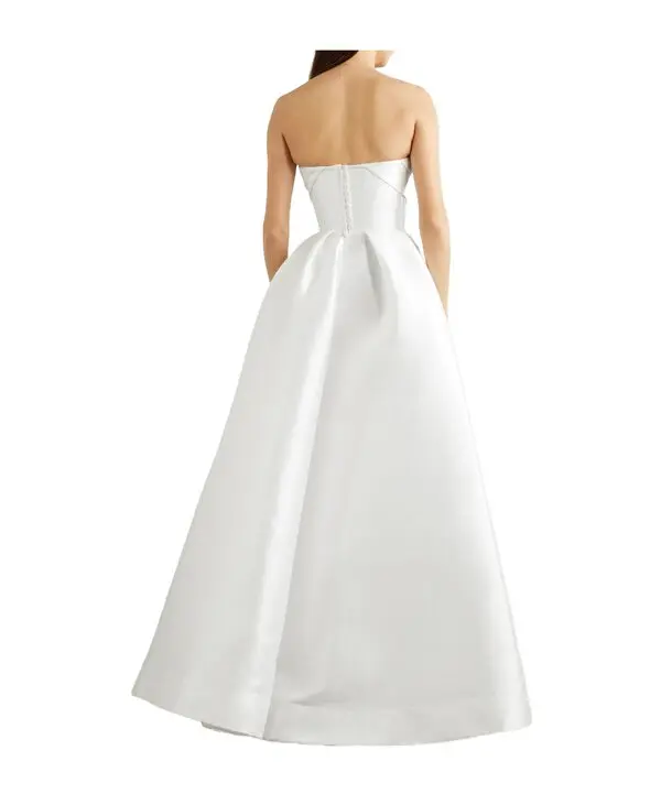 Alex Perry Strapless Draped Satin-faille Gown
