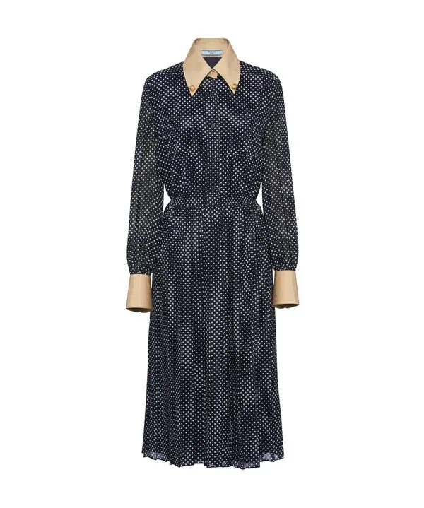 Prada Polka-dot Georgette Dress