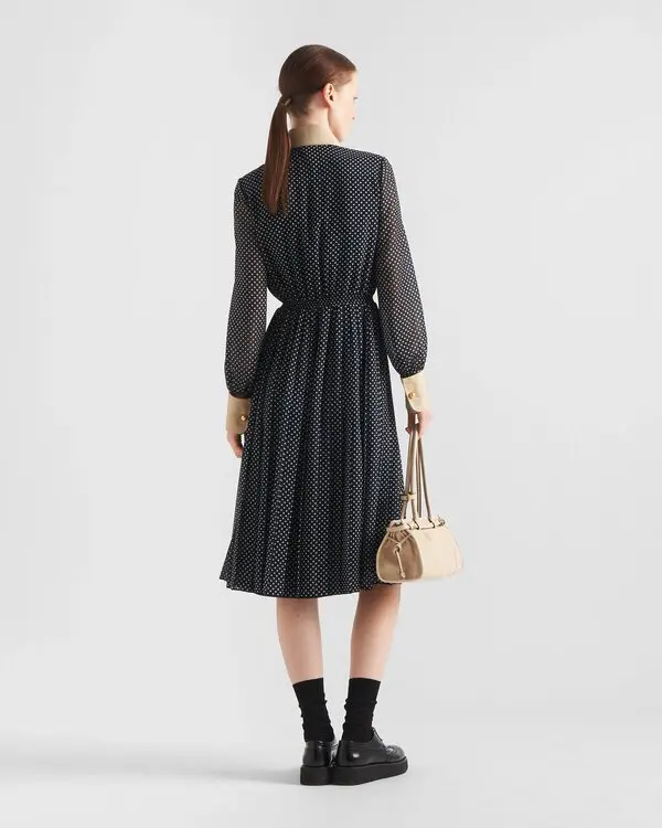 Prada Polka-dot Georgette Dress