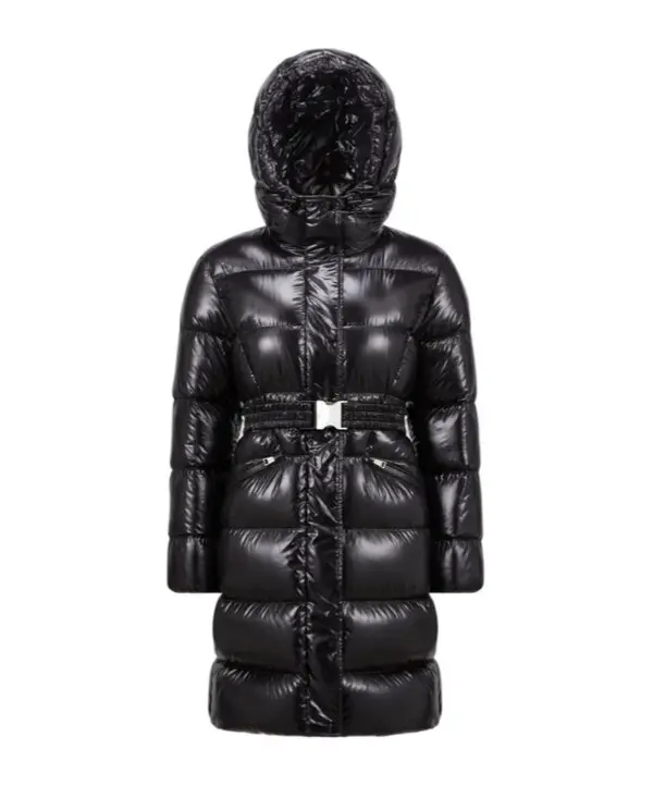 Moncler Bellevue Belted Long Down Coat - Black