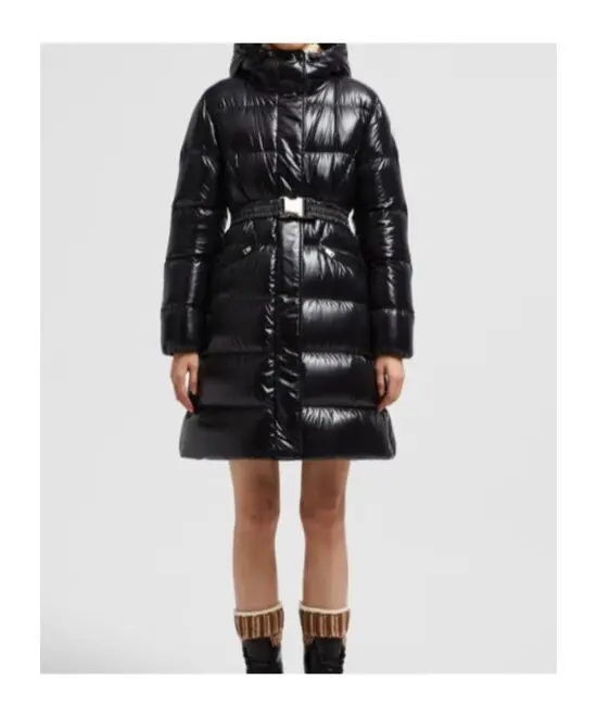 Moncler Bellevue Belted Long Down Coat