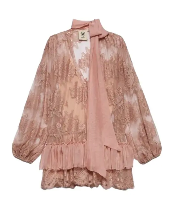ANIYE BY Floral-embroidered Ruffled Dress