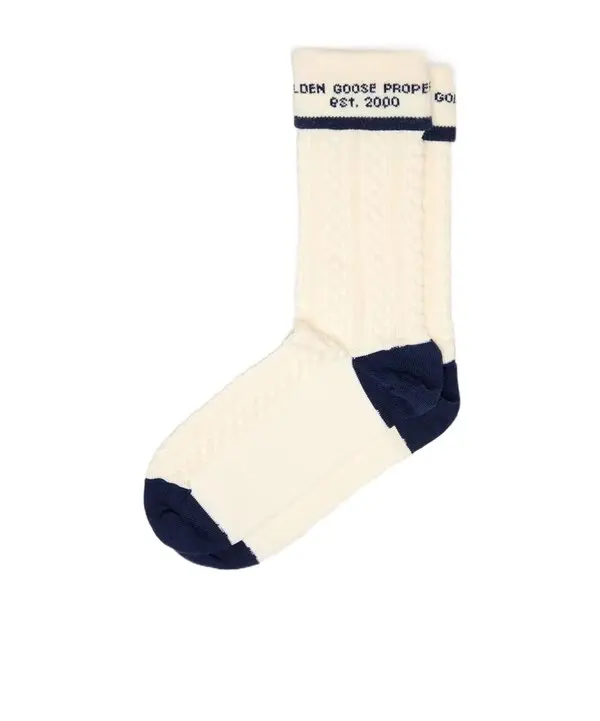 GOLDEN GOOSE Turn-up Knitted Socks - Bleached