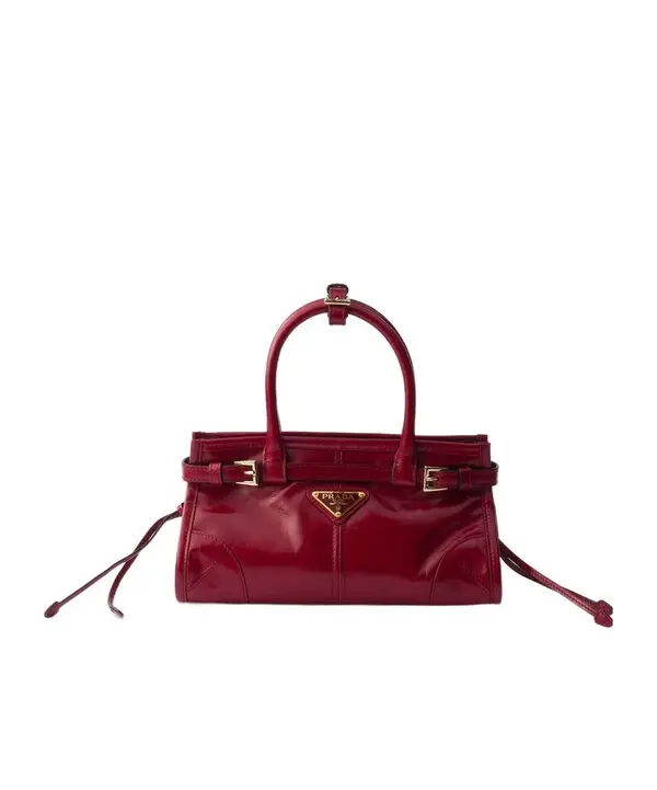 Prada Mini Bonnie Leather Tote Bag - Red