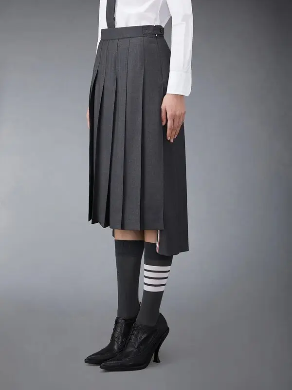 Thom Browne High-waist Pleated Midi Skirt