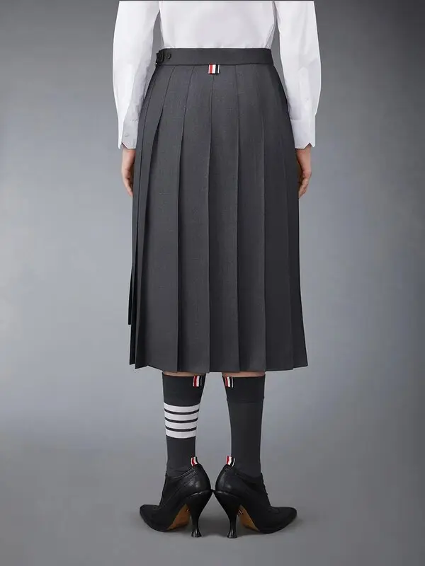 Thom Browne High-waist Pleated Midi Skirt