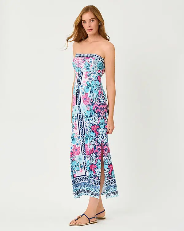 Lilly Pulitzer® Noa Strapless Maxi Dress - Navy