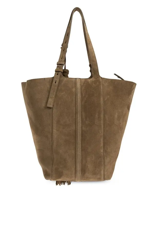 GOLDEN GOOSE Fringed Suede Tote Bag - Brown