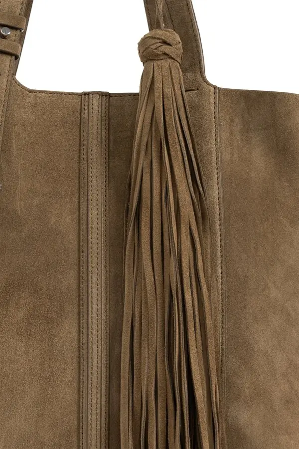 GOLDEN GOOSE Fringed Suede Tote Bag - Brown