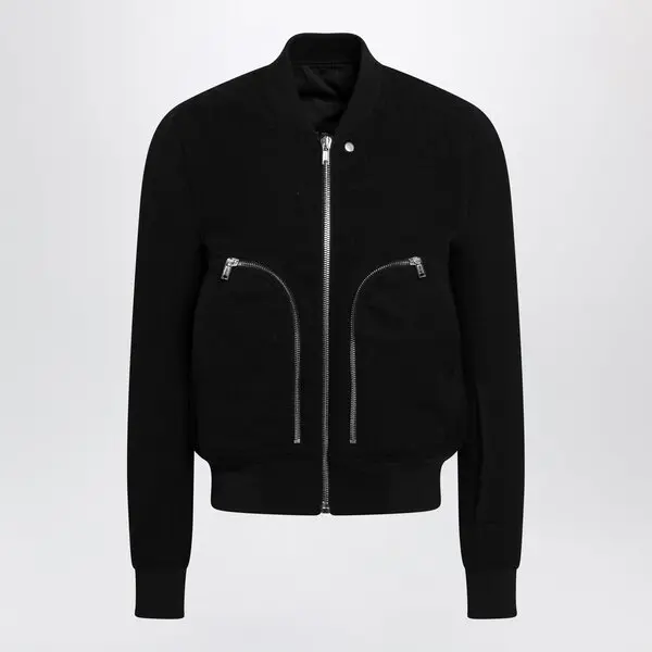 Rick Owens Virgin Wool Bomber Jacket With Zip