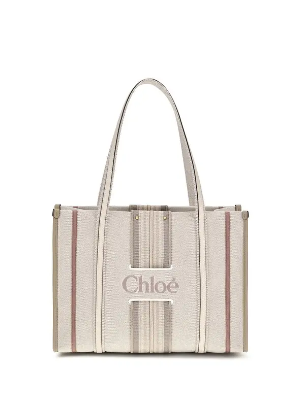 Chloé Woody Loop Canvas Tote Bag