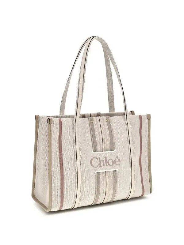 Chloé Woody Loop Canvas Tote Bag