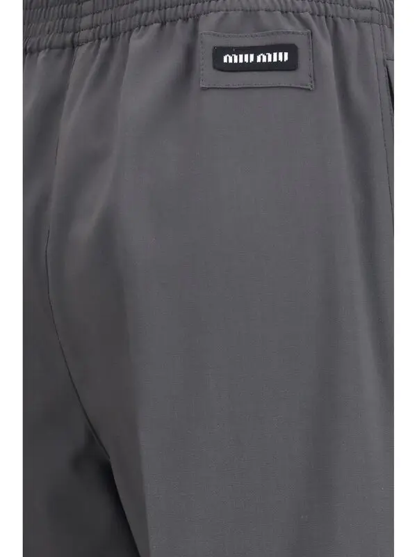 Miu Miu Elasticated Straight Leg Wool Pants