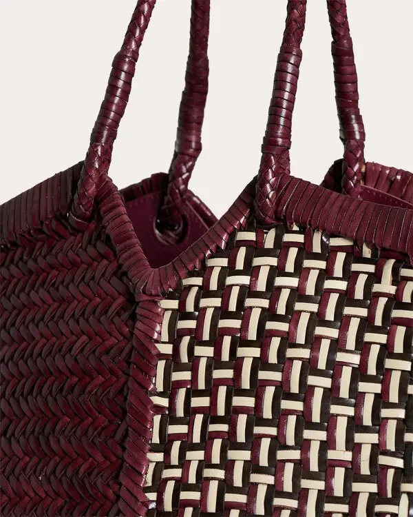 VIPERA Crudelia Patch Woven Leather Shoulder Bag
