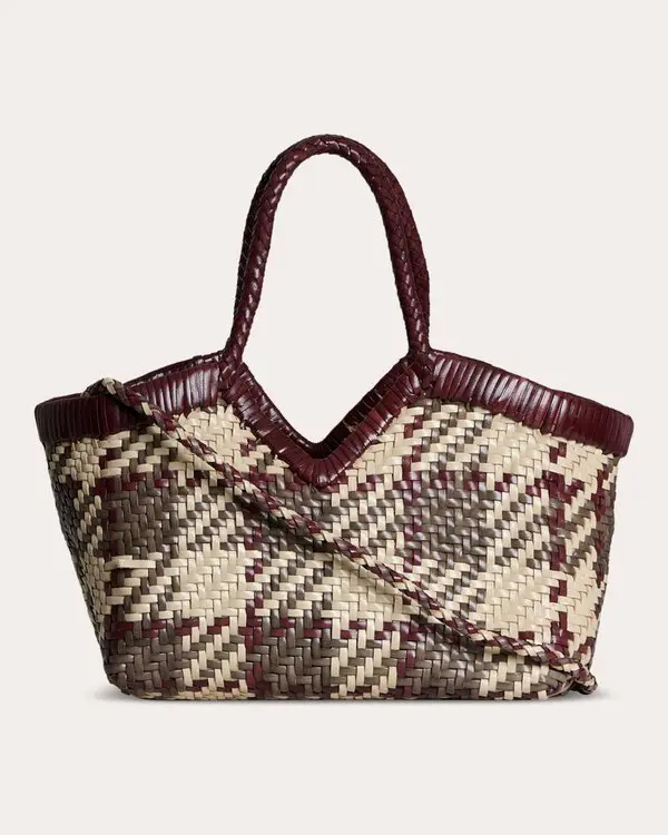VIPERA Monet Madras Woven Leather Shoulder Bag