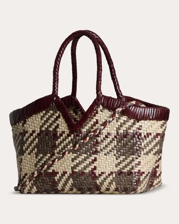 VIPERA Monet Madras Woven Leather Shoulder Bag