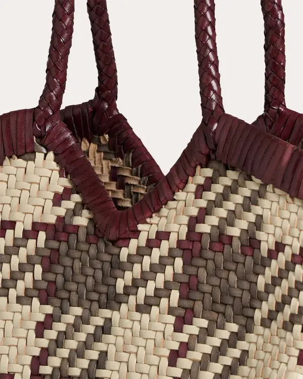 VIPERA Monet Madras Woven Leather Shoulder Bag