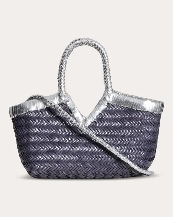 VIPERA Monet Frame Woven Leather Shoulder Bag