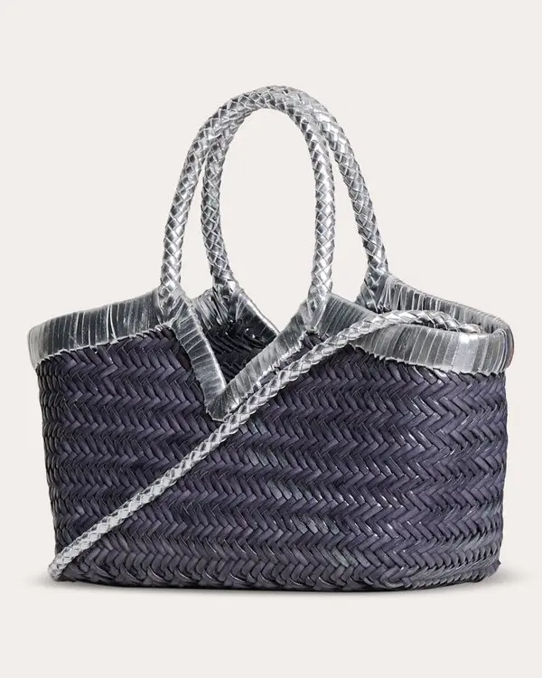 VIPERA Monet Frame Woven Leather Shoulder Bag