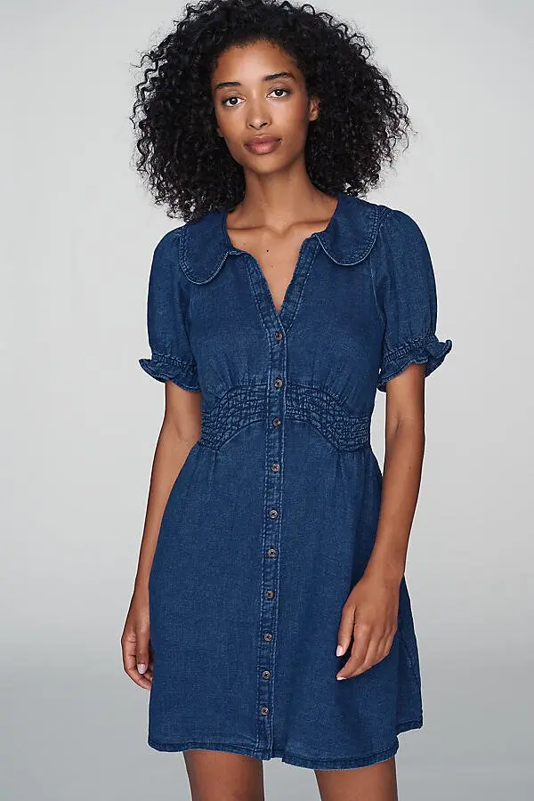 PILCRO Keira Cotton Denim Mini Dress