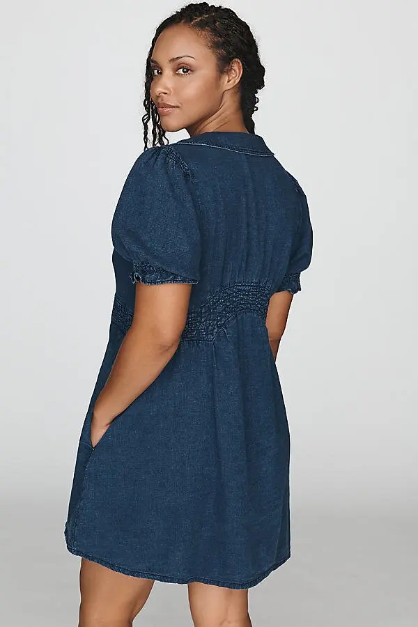 PILCRO Keira Cotton Denim Mini Dress