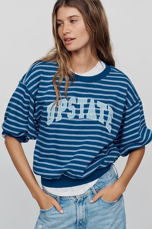 PILCRO Niki Cotton Bubble Sweatshirt